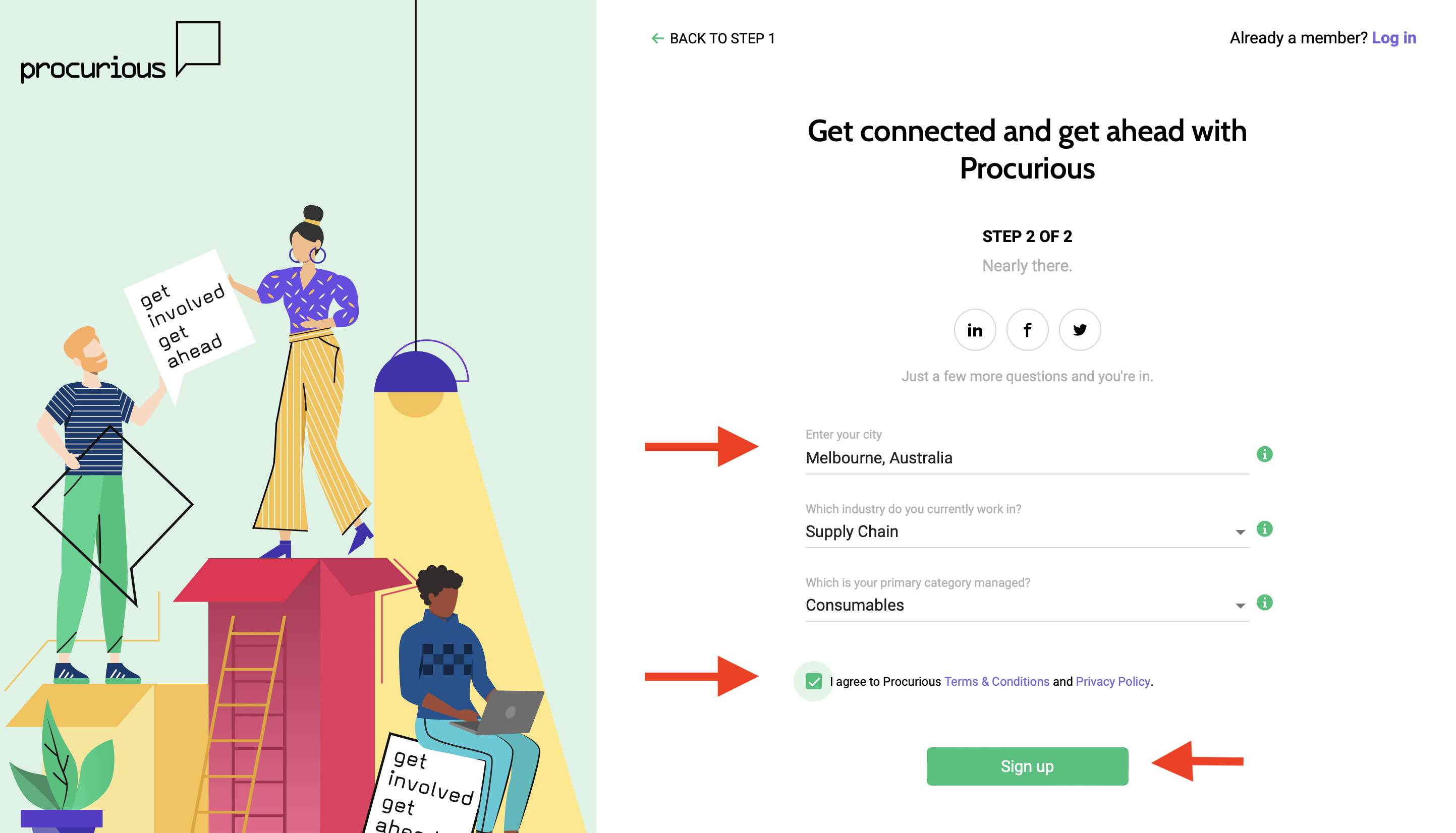 How to create a Procurious account?
